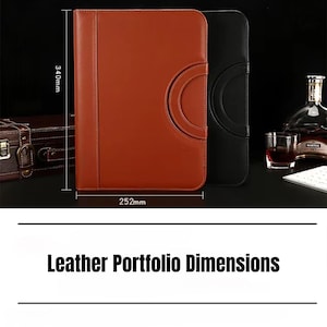 Personalized Refillable Leather Portfolio With Zipper, Custom Padfolio ...