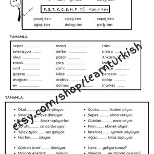 Turkish Grammar Workbook A1-learn Turkish - Etsy
