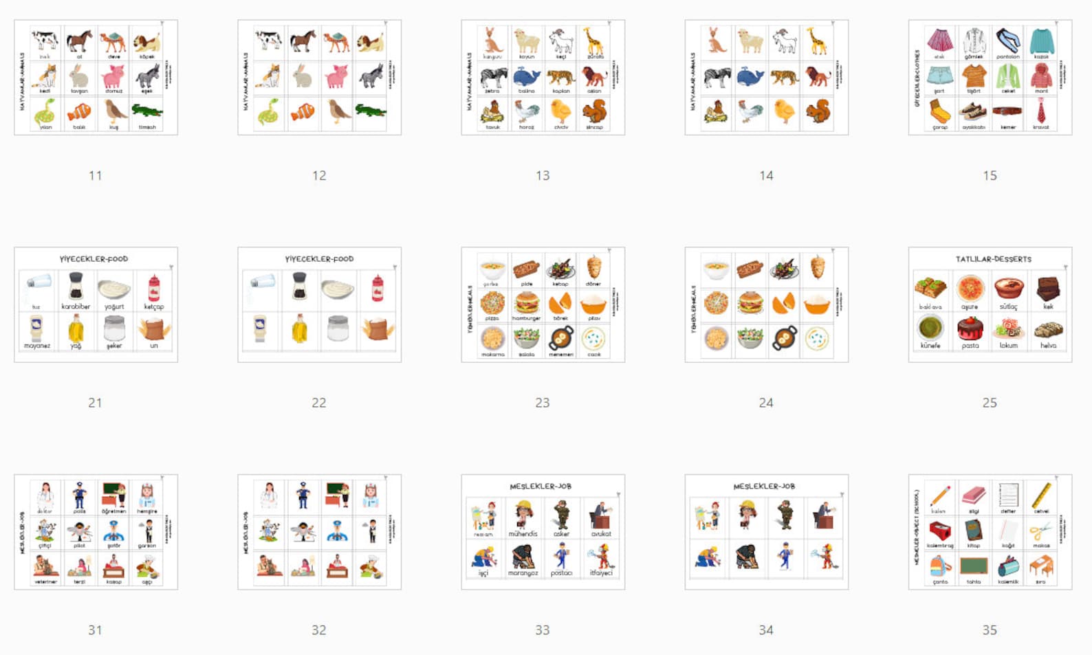 Turkish Vocabulary Flashcards A1 (learn Turkish) - Etsy