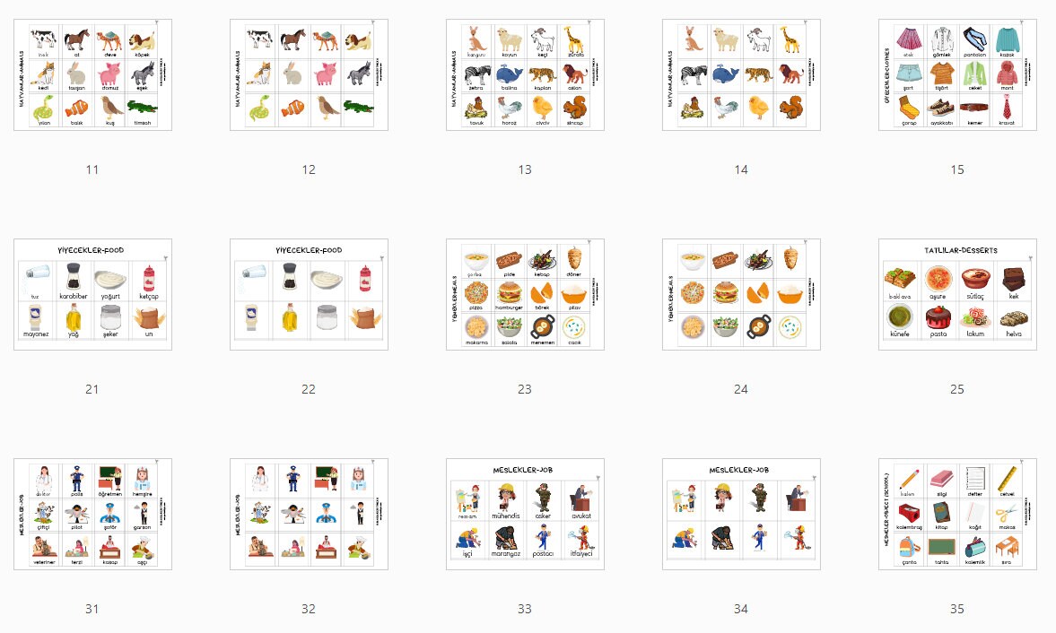 Turkish Vocabulary Flashcards A1 (learn Turkish) - Etsy