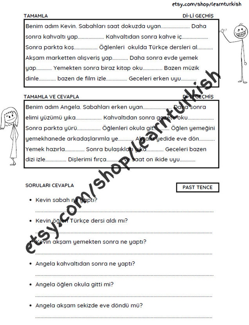 Turkish Grammar Workbook A1-learn Turkish - Etsy