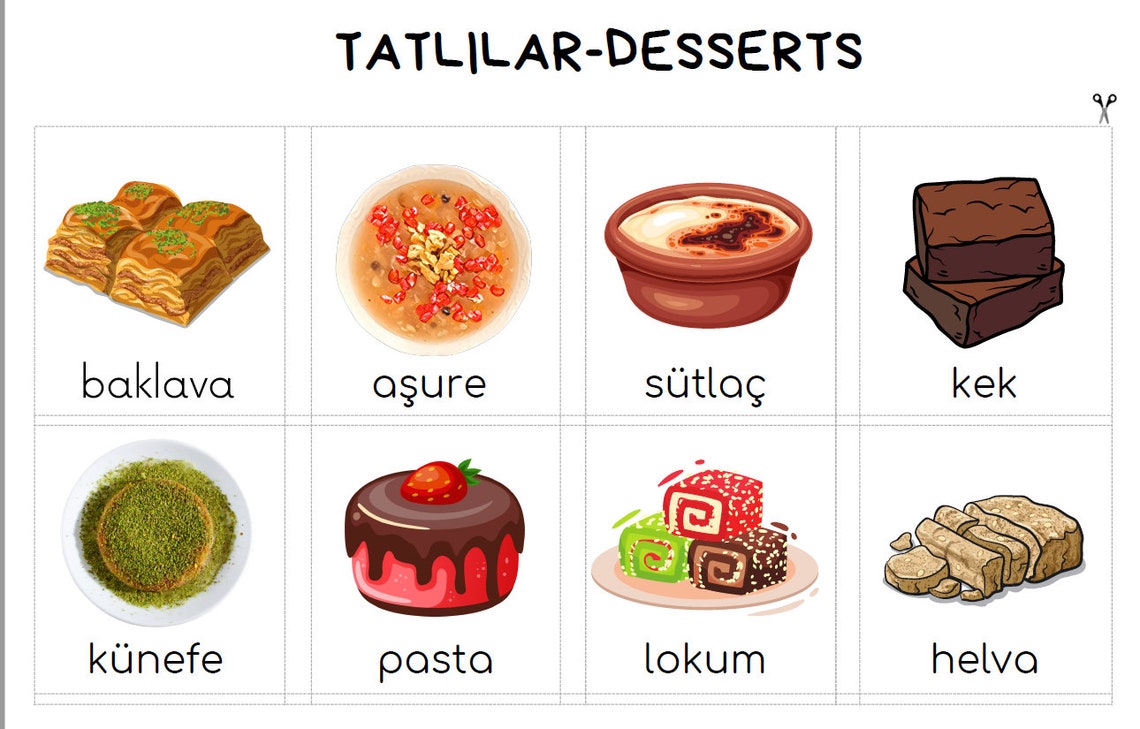 Turkish Vocabulary Flashcards A1 (learn Turkish) - Etsy