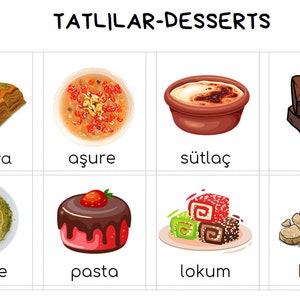 Turkish Vocabulary Flashcards A1 (learn Turkish) - Etsy