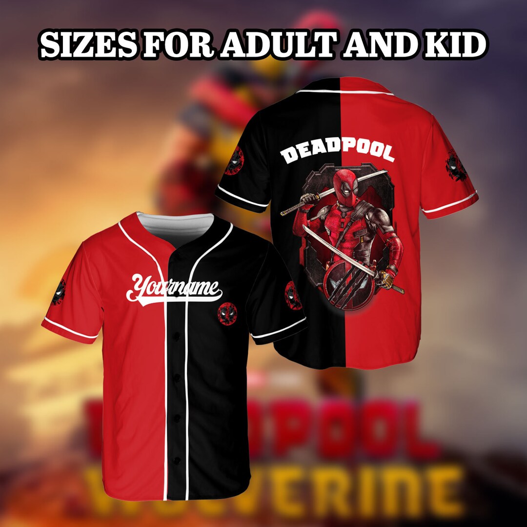 Custom Deadpool Baseball Jersey Team, Baseball Fan Game Day Outfit ...