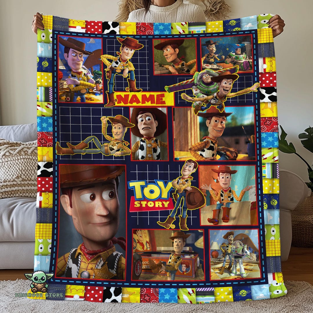 Custom Woody Pictures Collage Blanket, Cartoon Movie Blanket, Woody ...