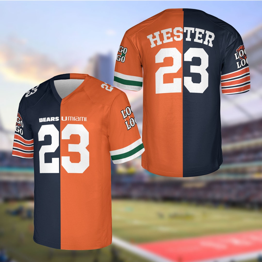 Devin Hester Split Football Jersey, Devin Hester Two Football Team Jersey, Football Jersey ...