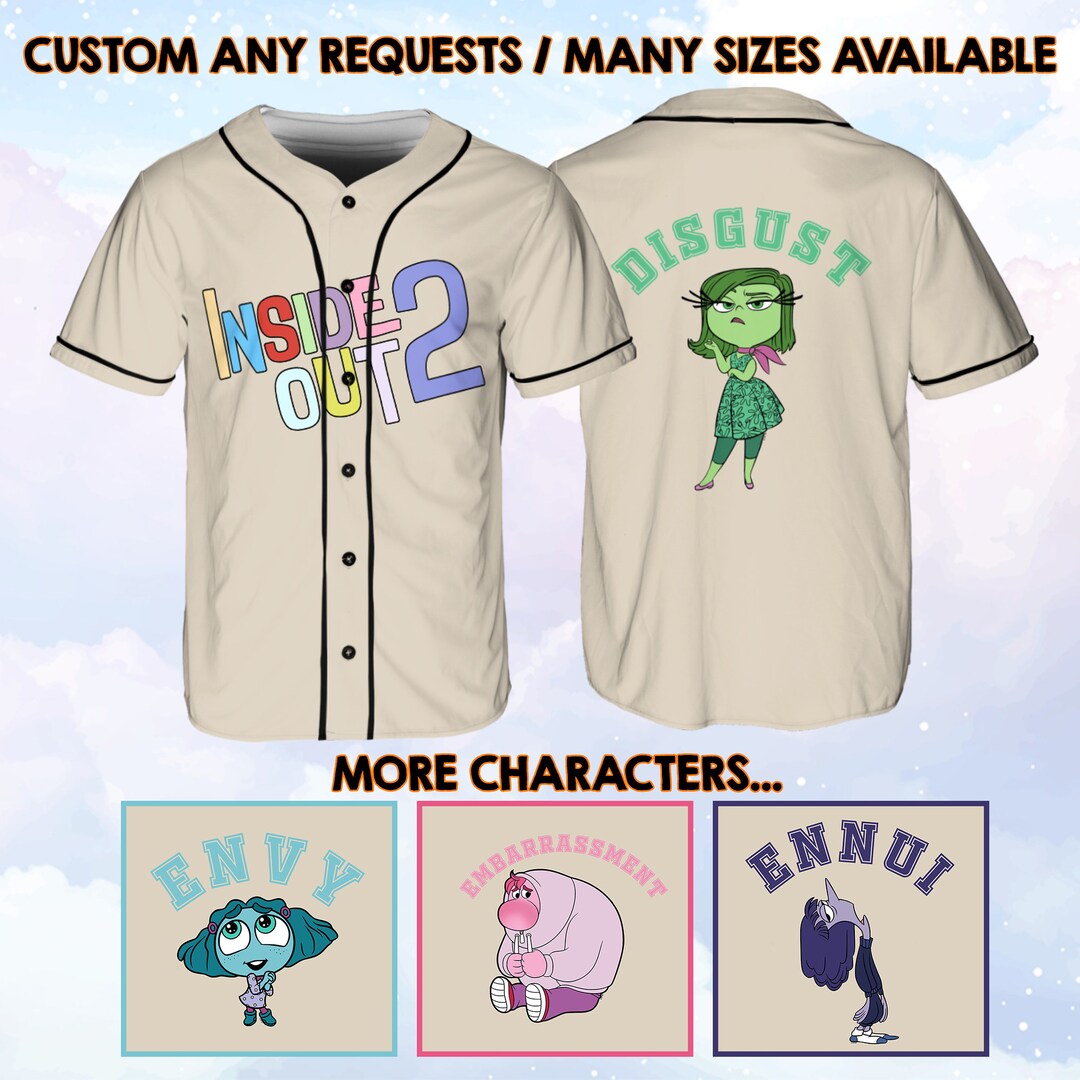 Inside Out Characters Matching Shirt, Inside Out Movie Baseball Jersey ...