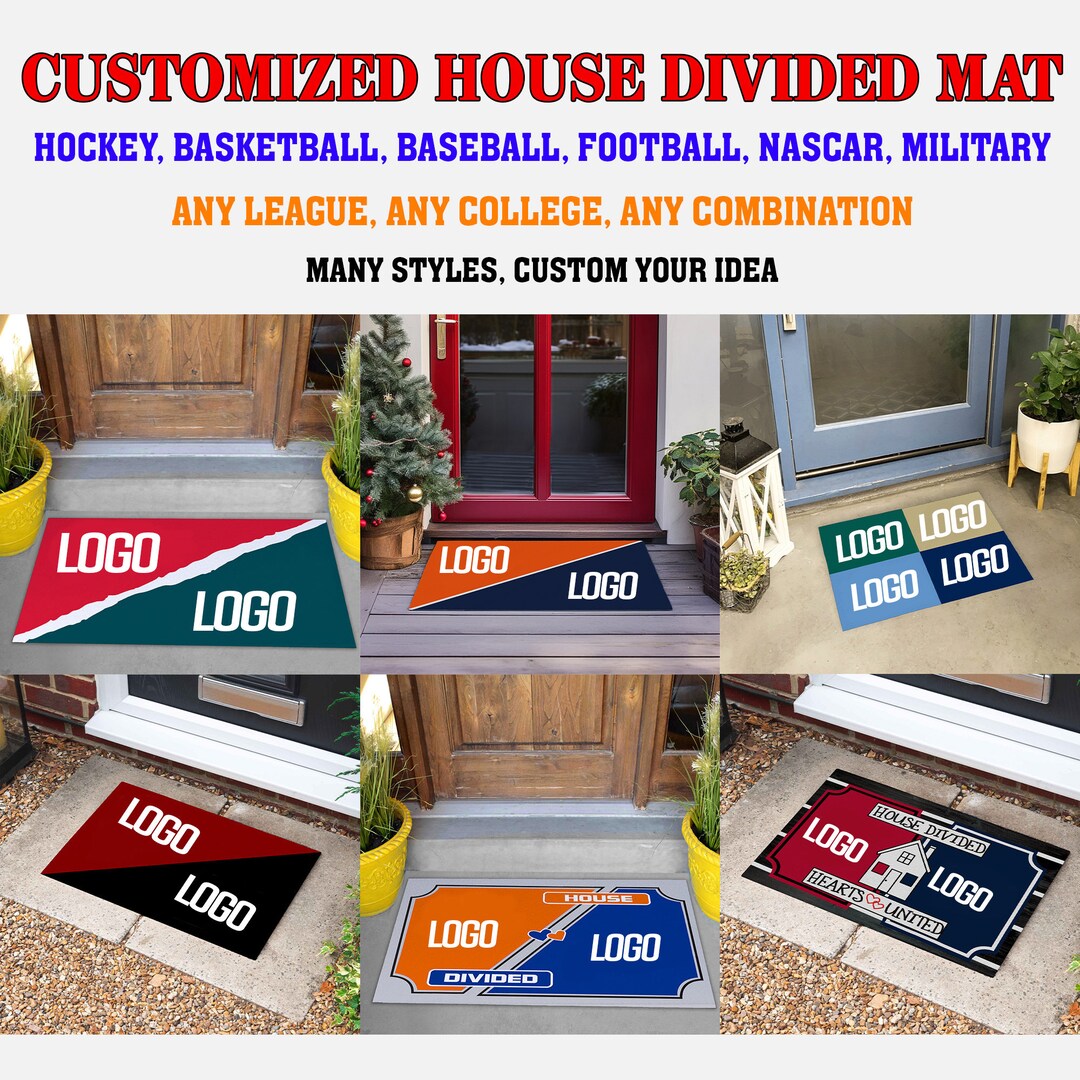 Custom House Divided Doormat, Make Your Own House Divided Mat, Home ...