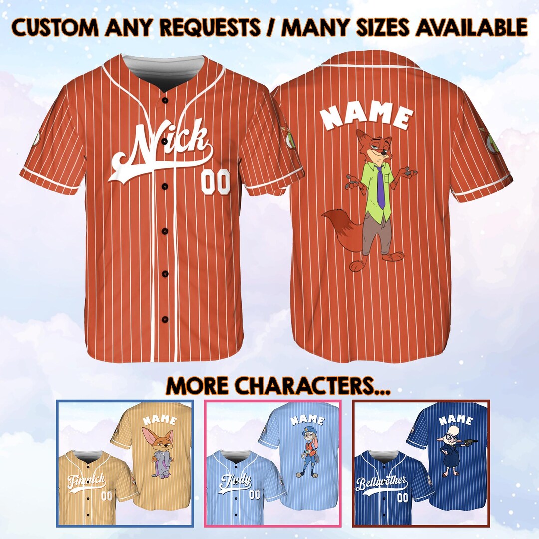 Custom Zootopia Baseball Jersey, Disney Zootopia Matching Shirt ...