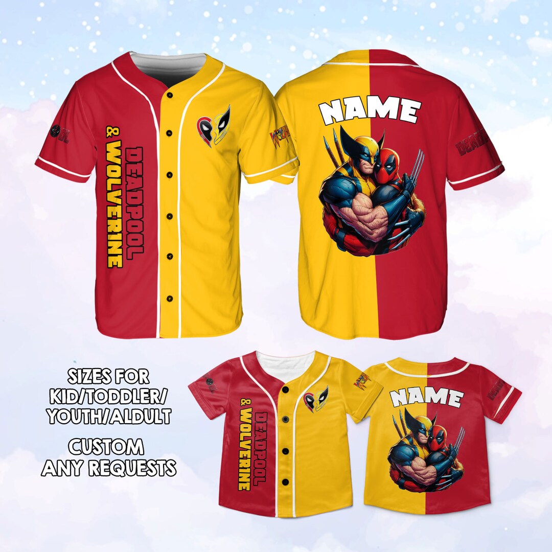 Personalized Deadpool Baseball Jersey, Deadpool 3 Movie Baseball Shirt ...