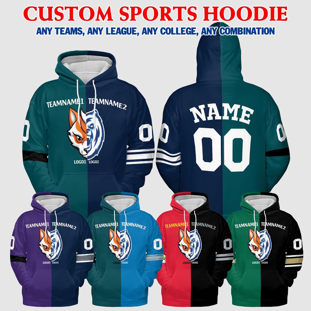 College Football 2 Teams Hoodie, Football House Divided Shirts, Split ...