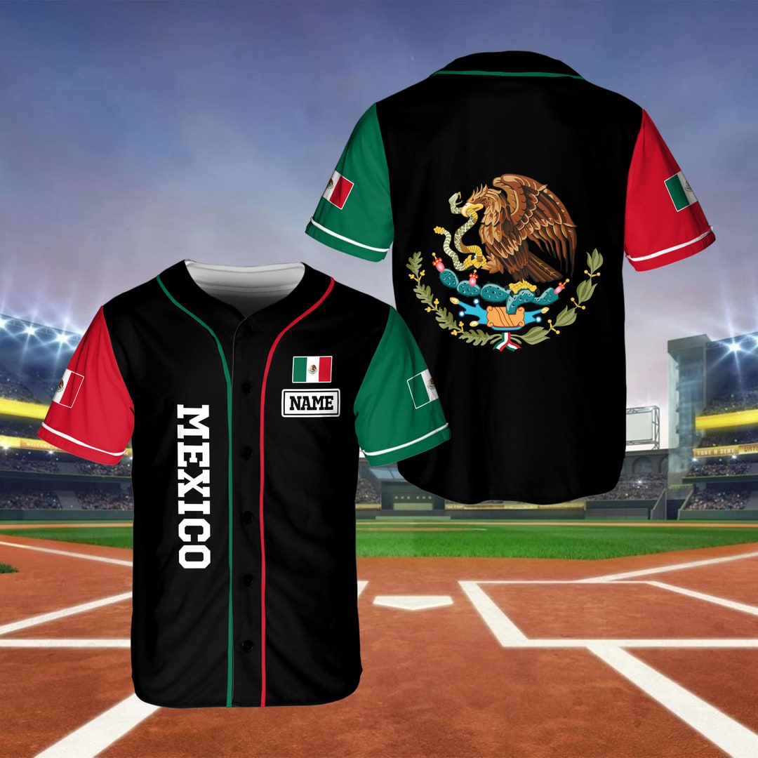 Custom Mexico Flag Jersey, Personalized Mexico Baseball Jersey, Mexico ...