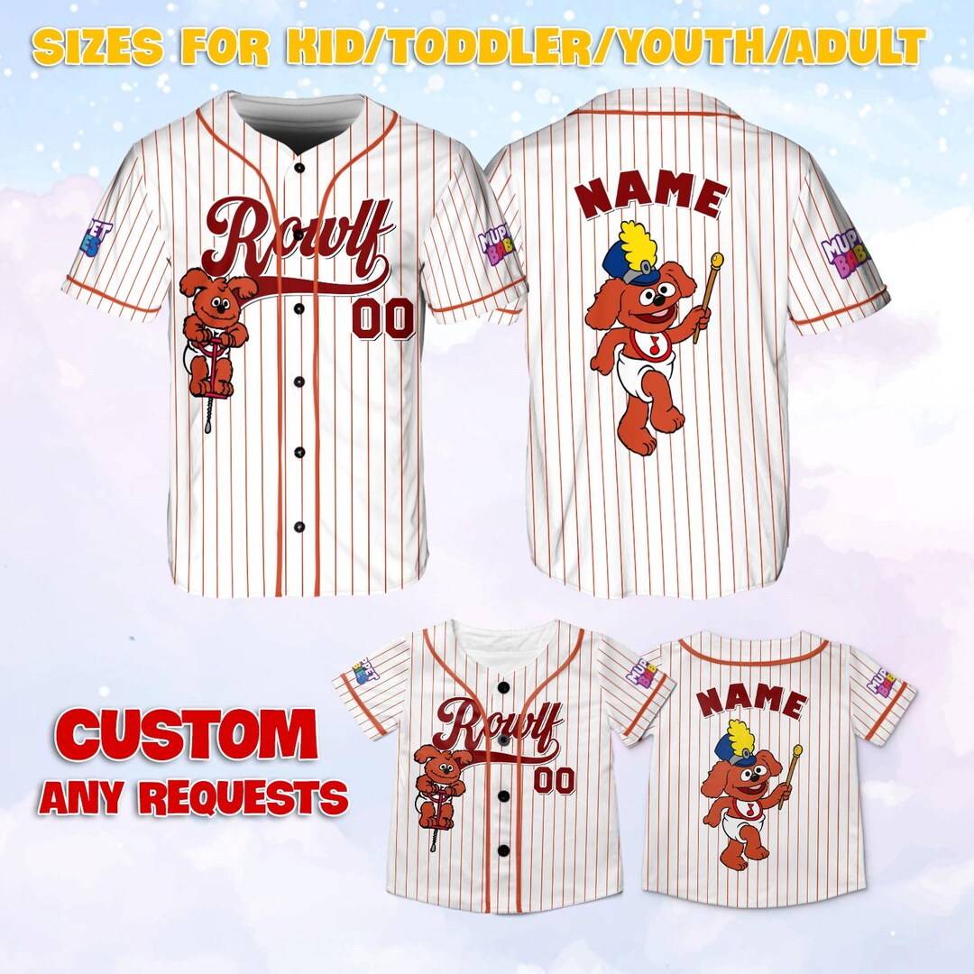 Muppets Babies Rowlf Baseball Jersey, Rowlf Birthday Jersey, Muppets ...