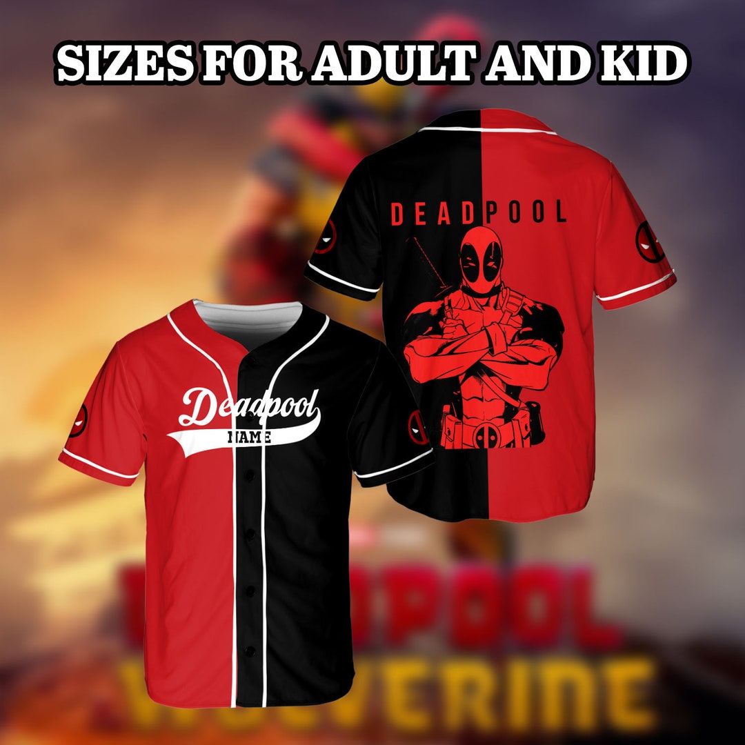 Custom Deadpool Baseball Jersey Team, Deadpool Fans Gift, Deadpool ...