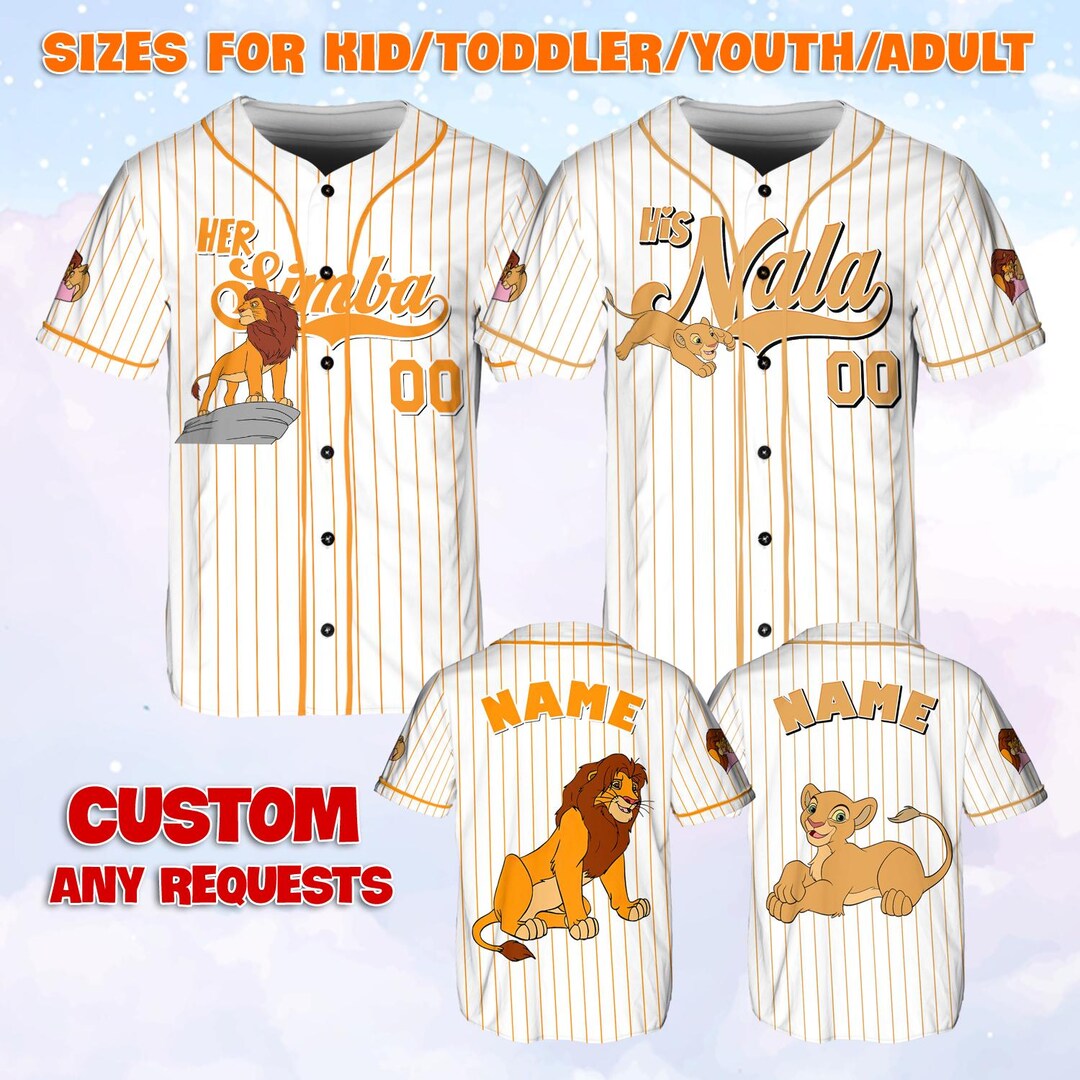 Disney Simba and Nala Couple Jersey, His Nala Her Simba Valentine ...