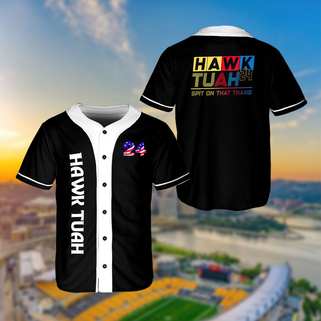 Hawk Tuah Spit on That Thang Baseball Jersey, Here for the Hawk Tuah ...