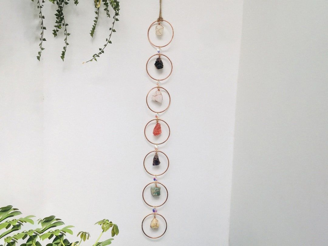 7 Chakra Wind Chime, Chakra Crystals Hanging Ornament, Healing Crystal ...