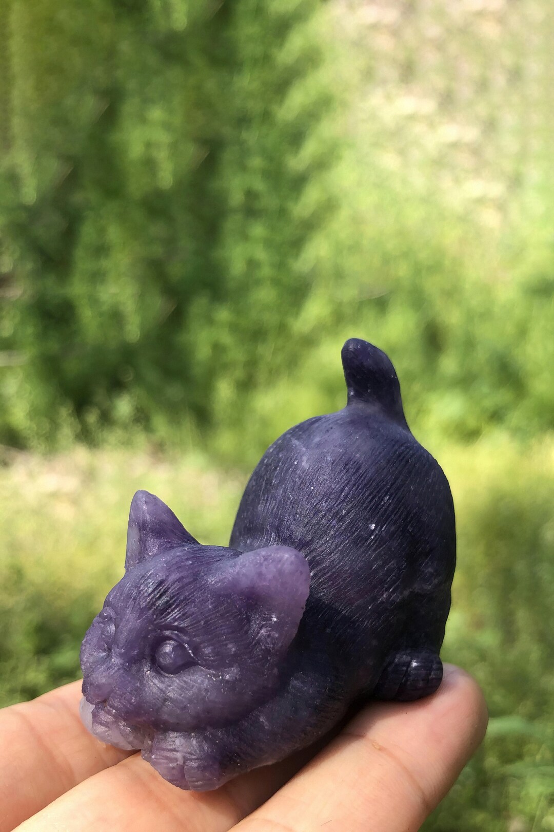 Amethyst Crystal Cat, Natural Crystal Carving Cat, Amethyst Cat ...