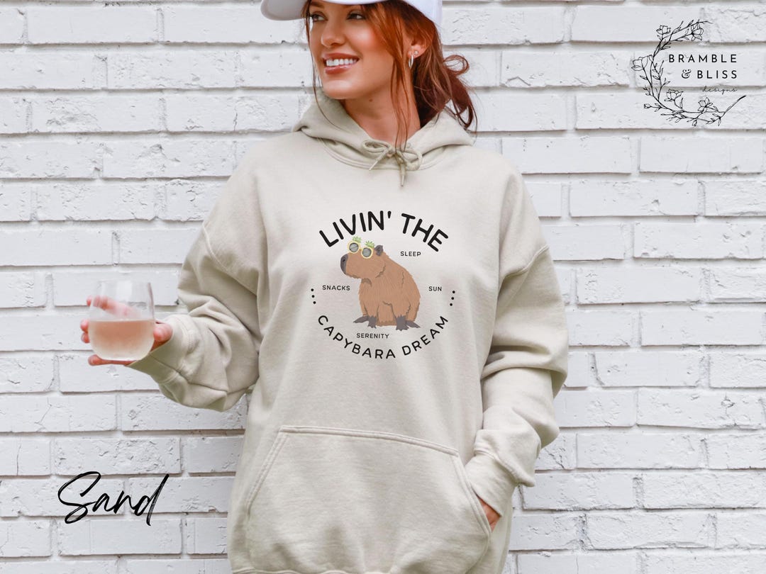 Cute Capybara Dream Hoodie Capybara Gifts Capybaras Weirdcore Camping ...
