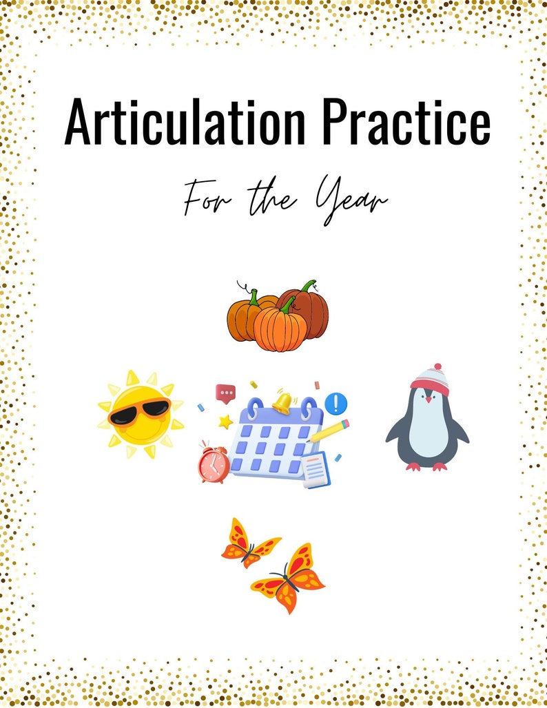 Articulation Practice for the Year! Speech Therapy at Your Fingertips ...