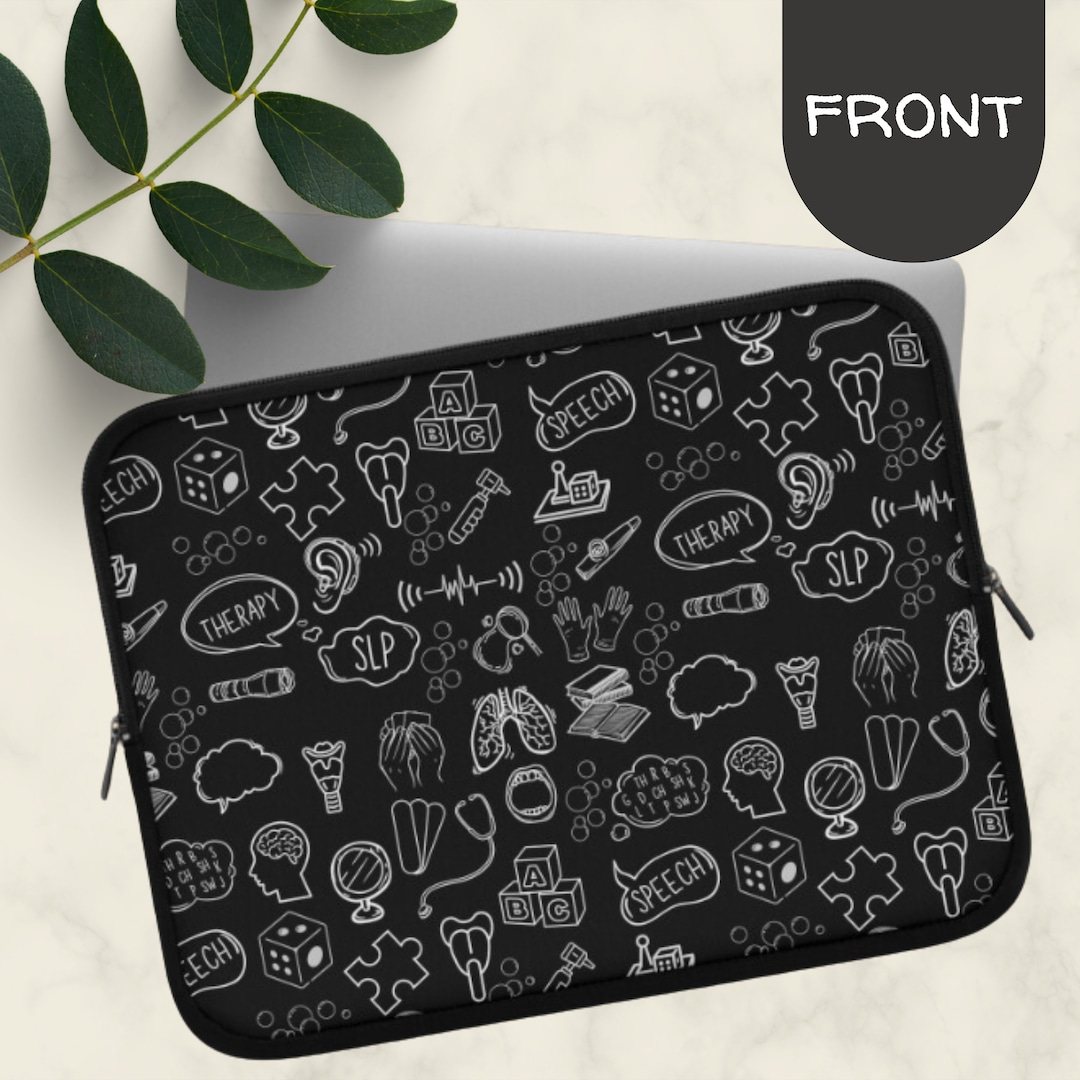 Speech Therapy Laptop Sleeve Custom SLP Doodles MacBook Case iPad Case ...