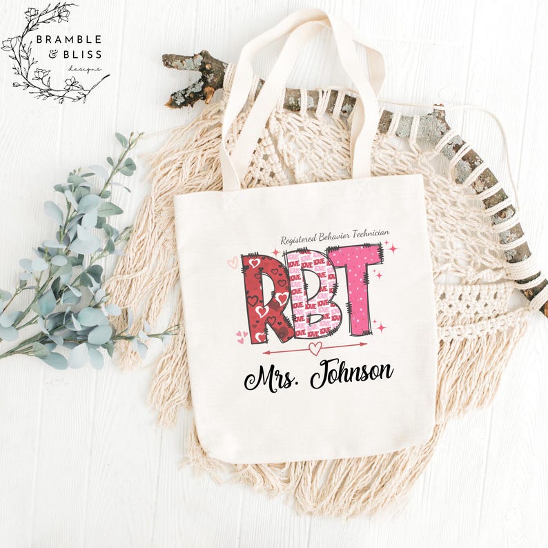 RBT Canvas Tote Bag Gift Custom Analyst Behavior Therapist Custom Bag ...