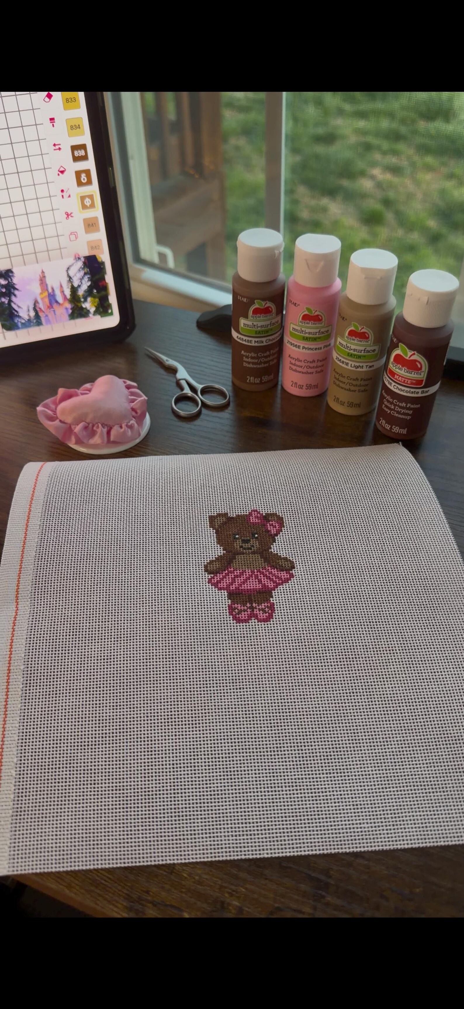 Hand Painted Needlepoint Canvas – Ballet Teddy - 18 Mesh - Etsy