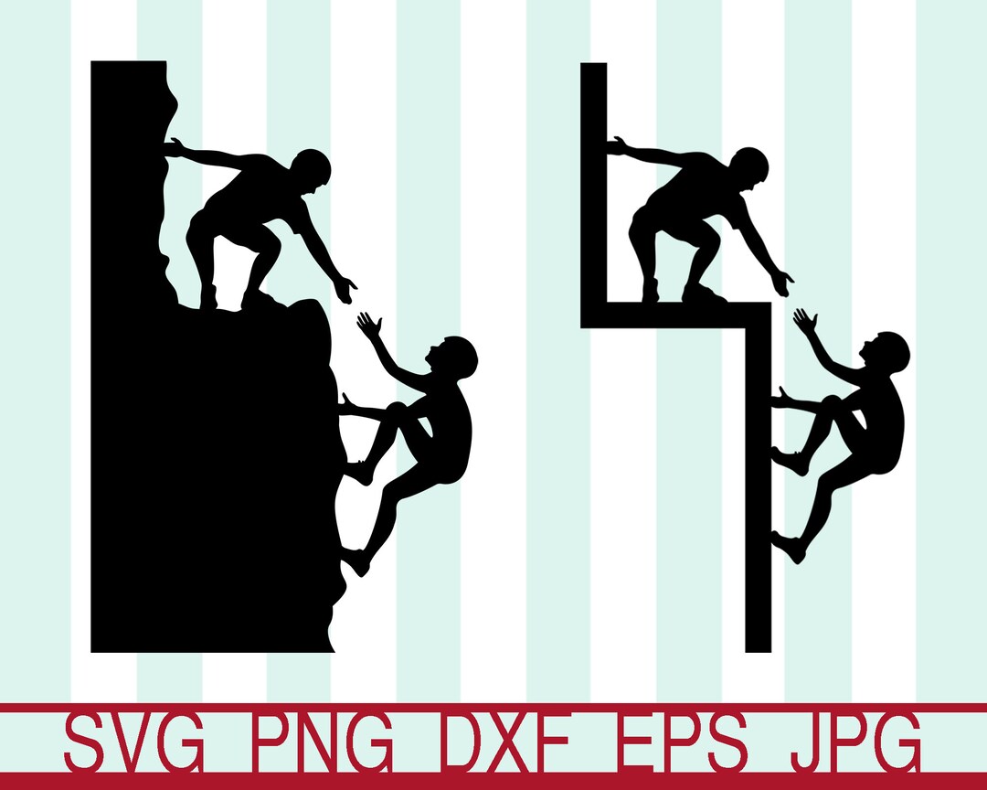 Climbing Svg Climber Helping Each Other Rock Climbing Svg - Etsy