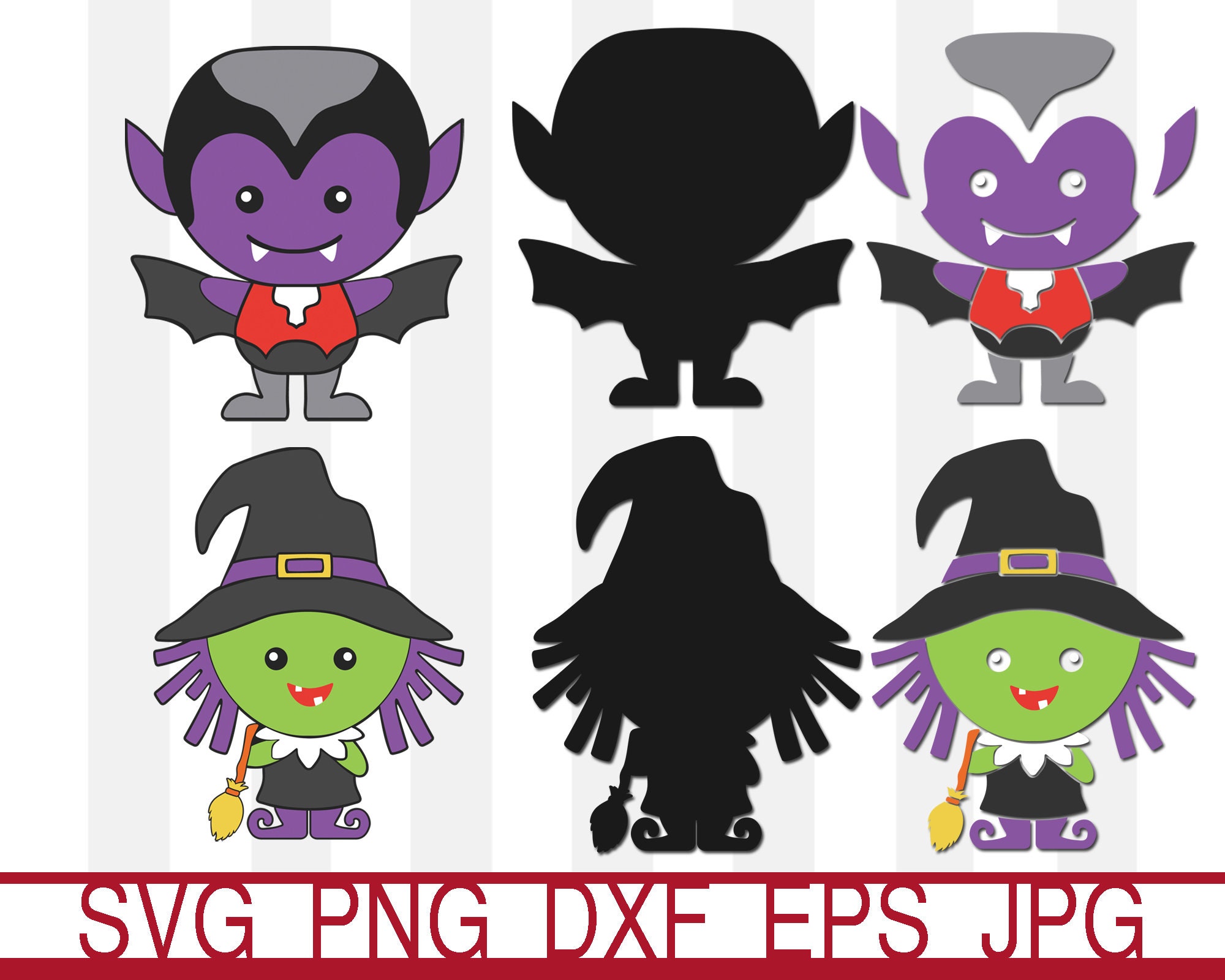 Halloween Monsters Svg Witch Pumpkin Monster Mummy - Etsy