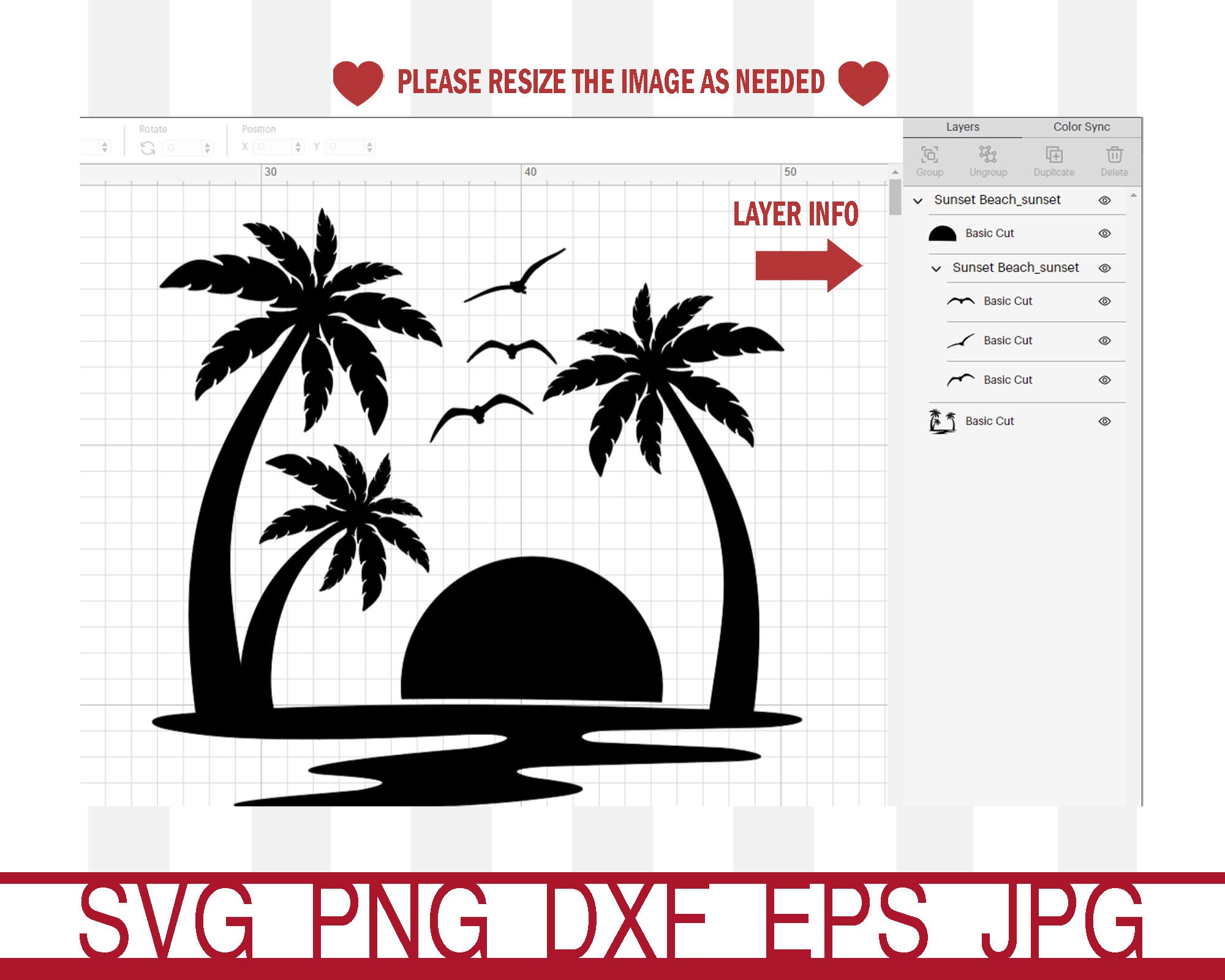 Sunset Beach Svg Beach Svg Tropical Svg Vacation Svg Beach - Etsy