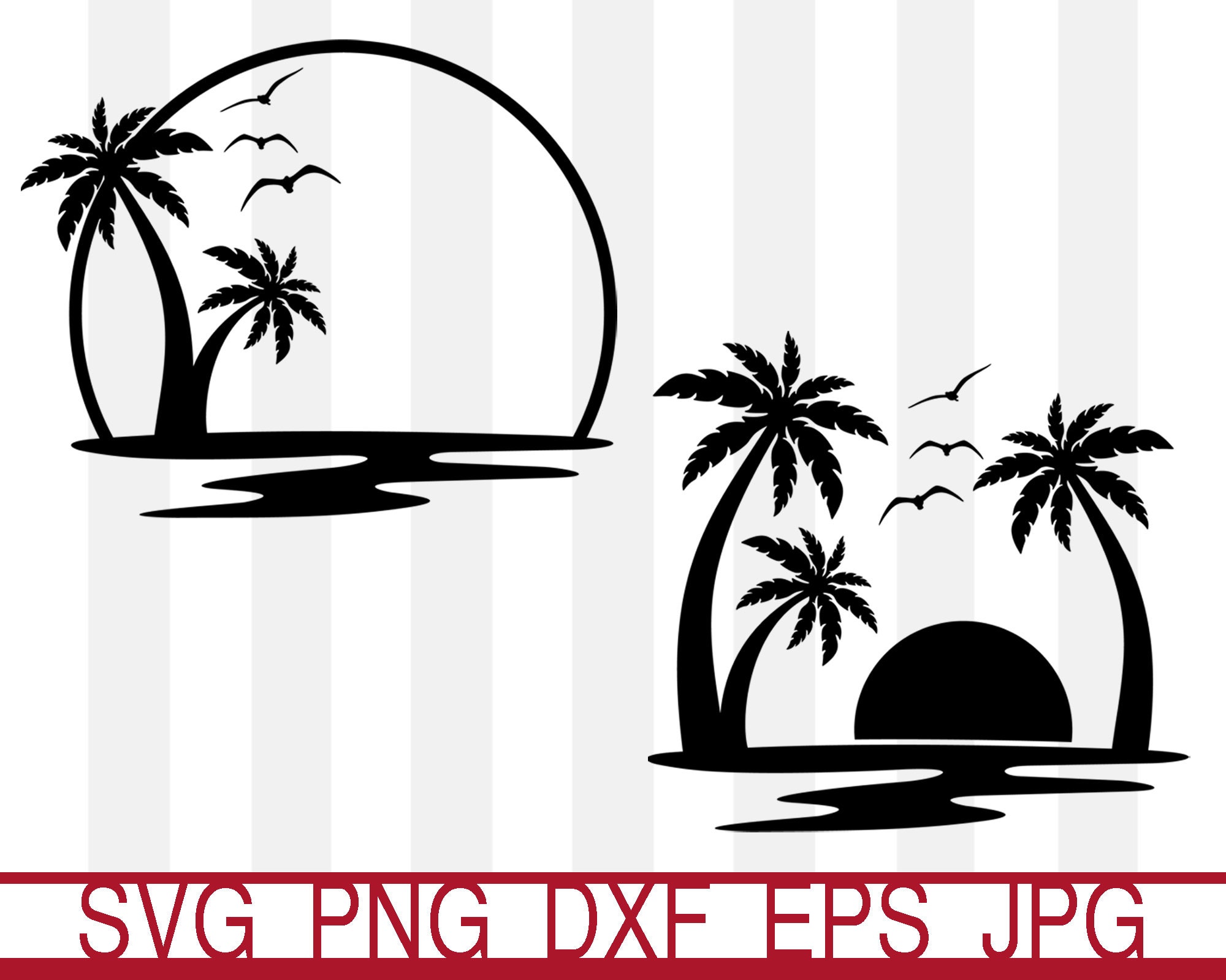 Sunset Beach Svg Beach Svg Tropical Svg Vacation Svg Beach - Etsy