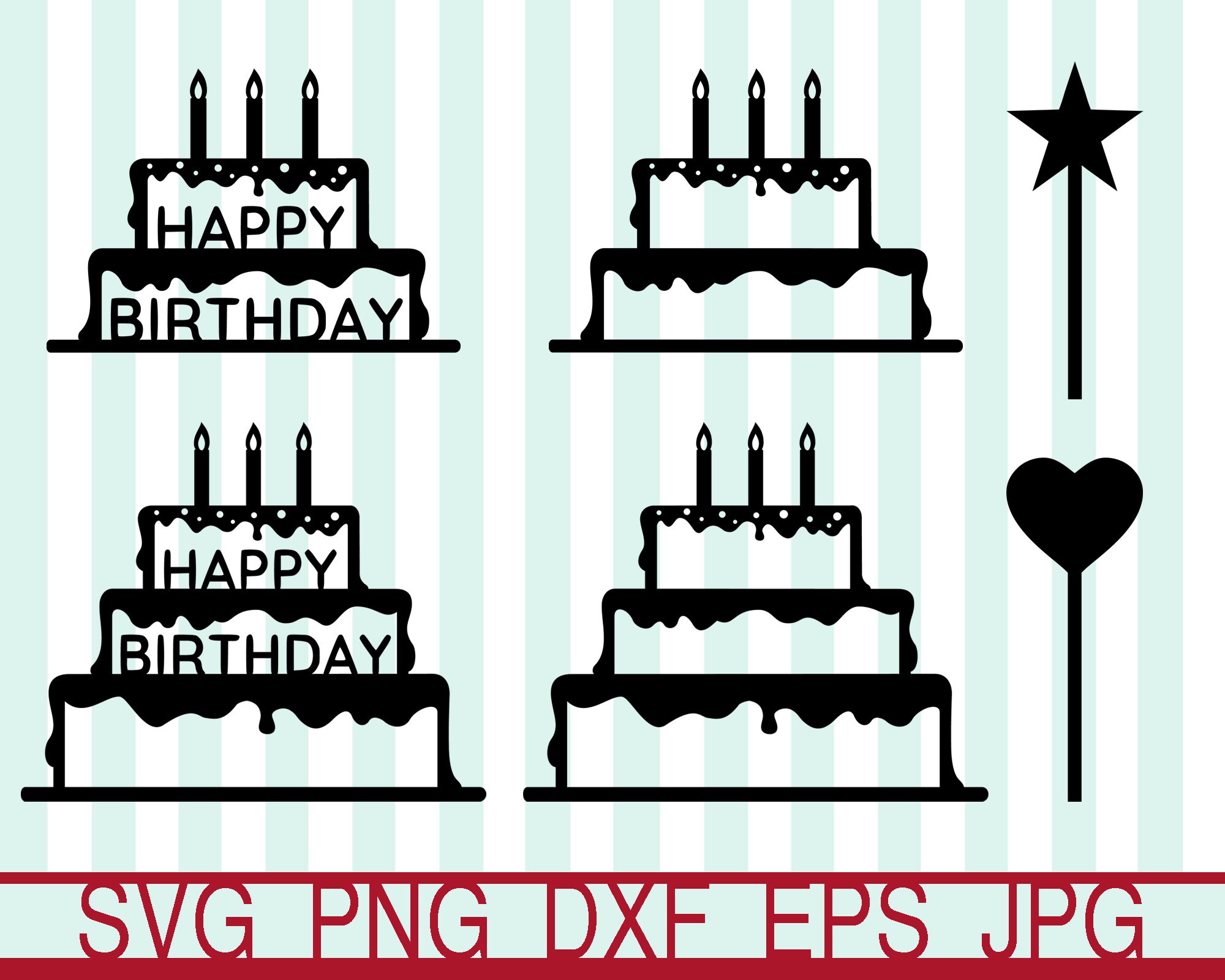 Happy Birthday Svg Birthday Cake Svg Cake Svg Cake Clipart - Etsy