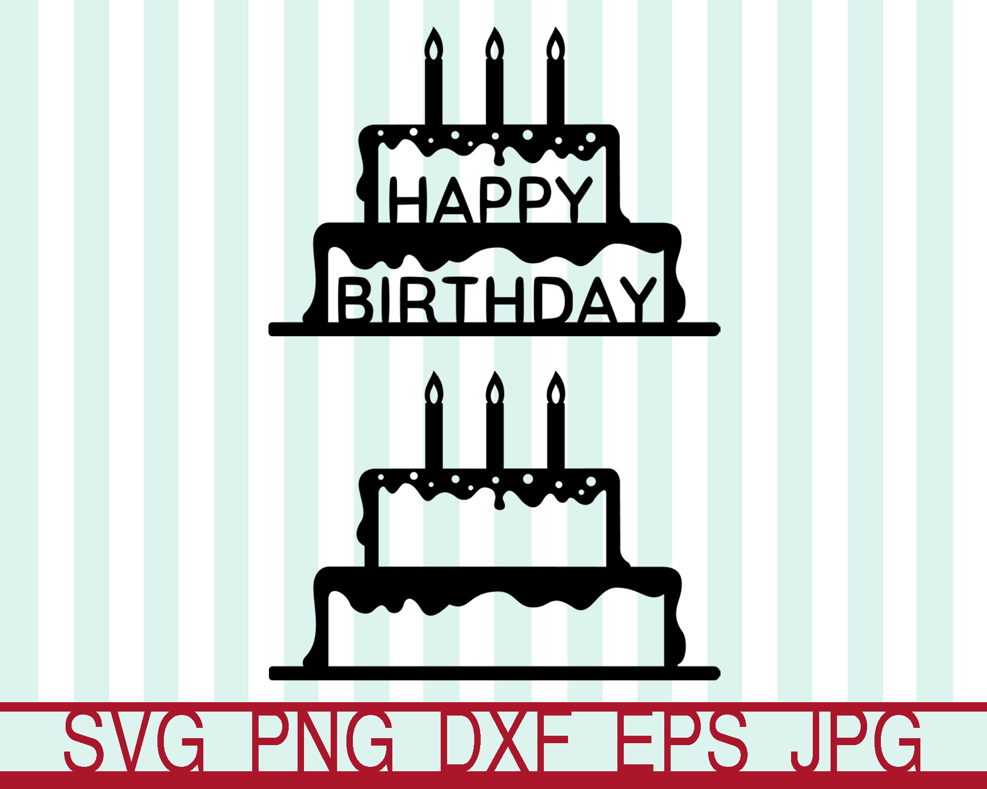 Happy Birthday Svg Birthday Cake Svg Cake Svg Cake Clipart - Etsy