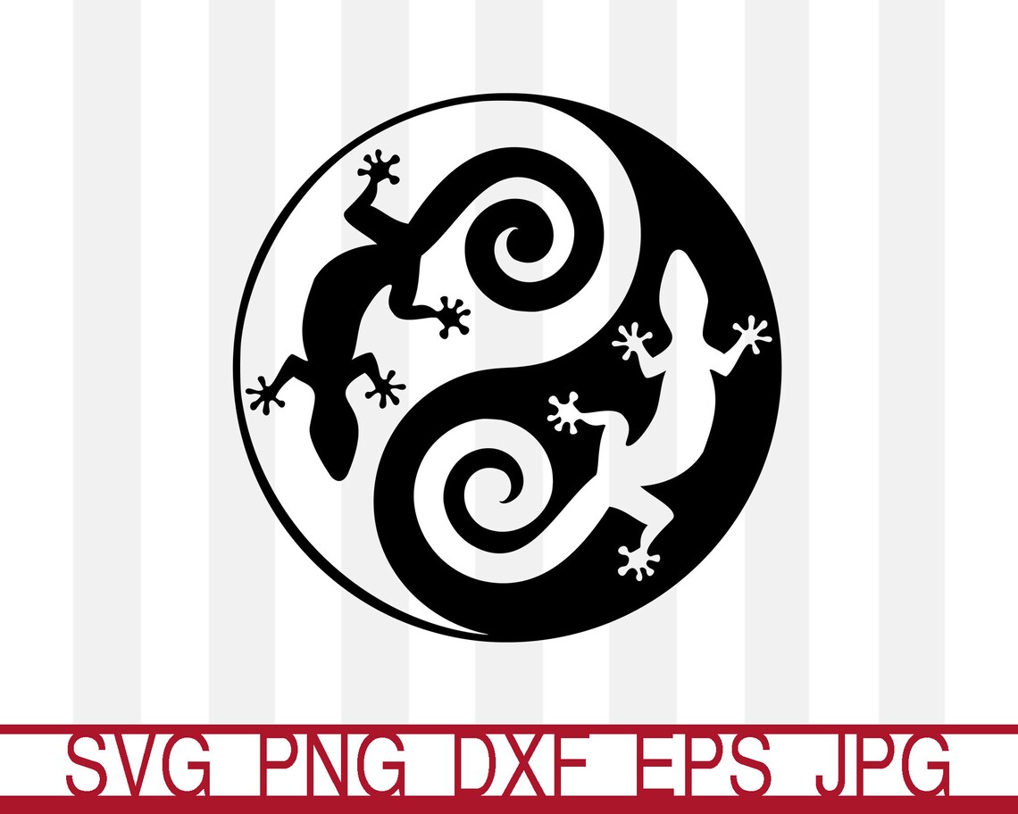 Lizard Svg Gecko Svg Yin Yang Svg Lizard Gecko Two Lizards | Etsy