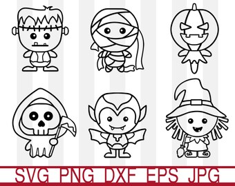 Halloween Monsters Svg, Witch, Pumpkin Monster, Mummy, Vampire, Reaper ...