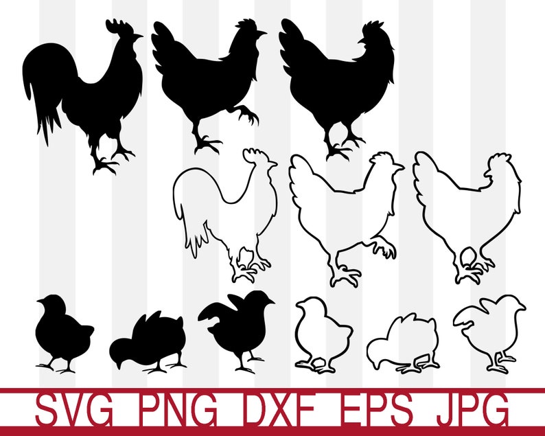 Chicken Svg Rooster Svg Chick Svg Chicken Clipart Chickens - Etsy Canada
