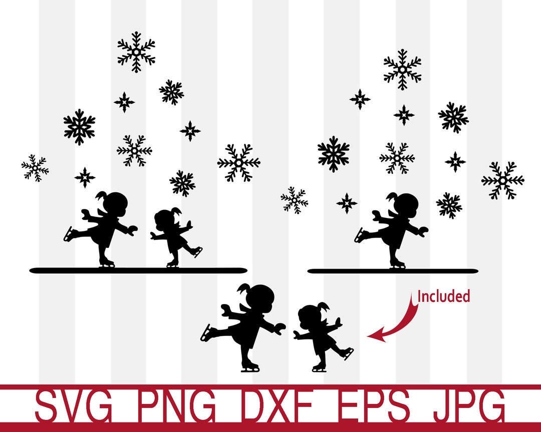 Ice Skating Kids Svg, Ice Skate Svg, Ice Skating Svg, Ice Skating Girl ...