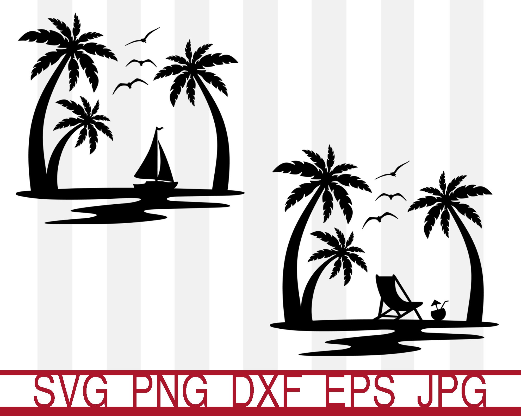 Sunset Beach Svg Beach Svg Tropical Svg Vacation Svg Beach - Etsy