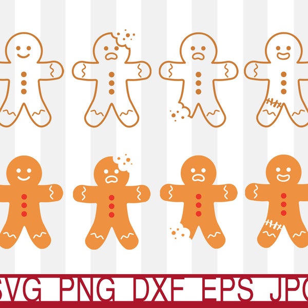 Gingerbread Man Svg - Etsy