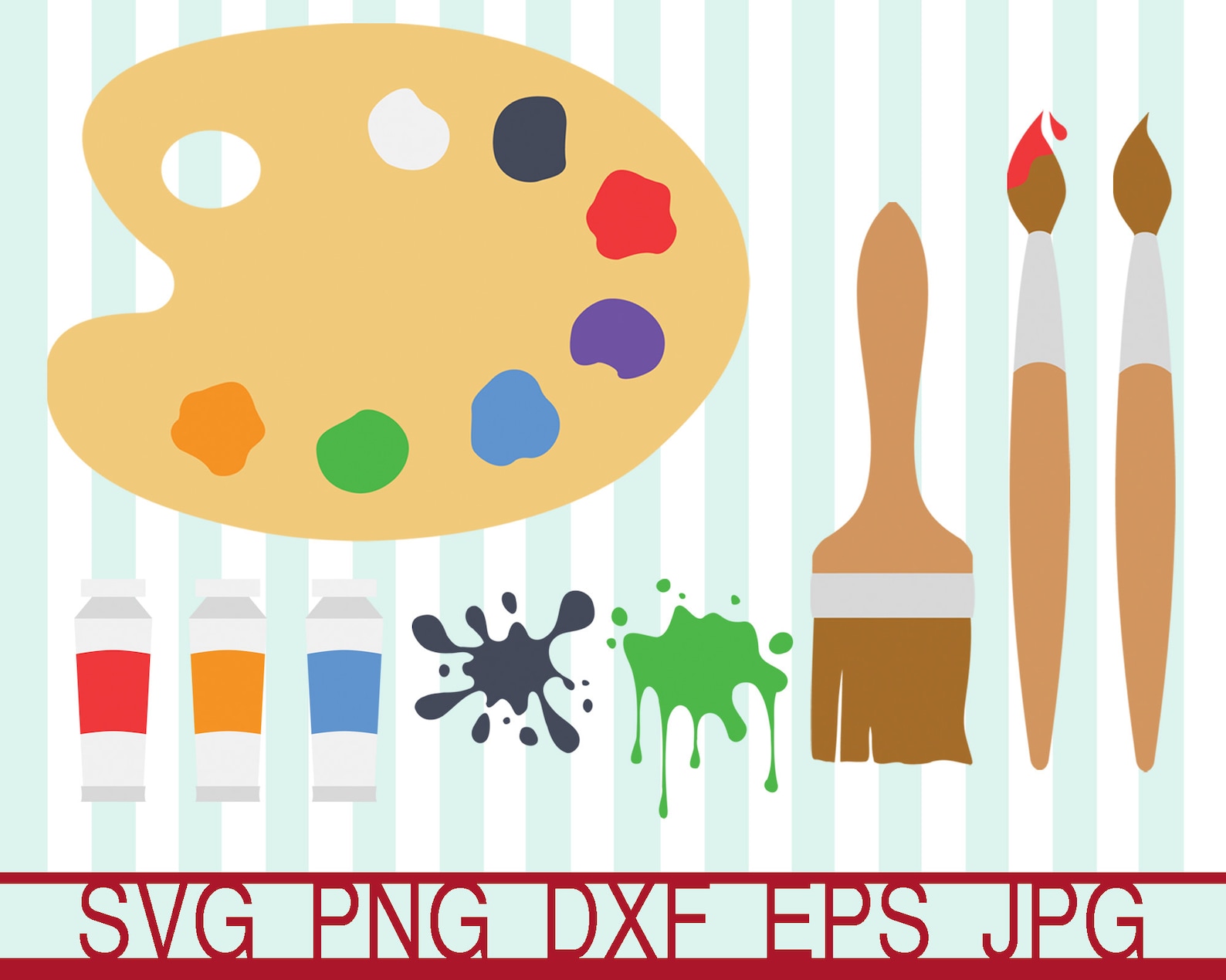 Paint Brush Svg Paint Palette Svg Color Palette Svg Art - Etsy Canada
