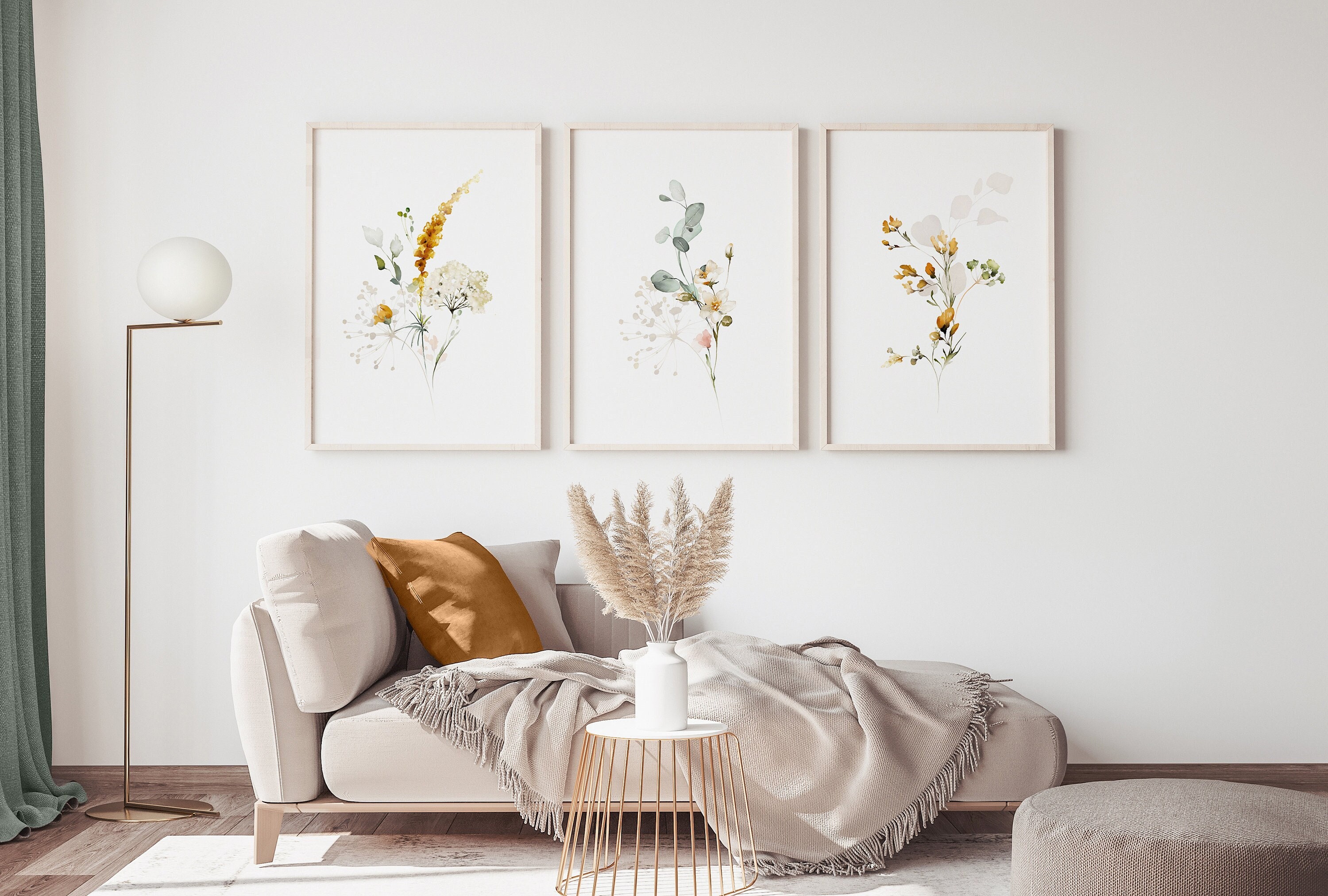 Watercolor Flowers Set Boho Decor Botanical Prints Plant | Etsy