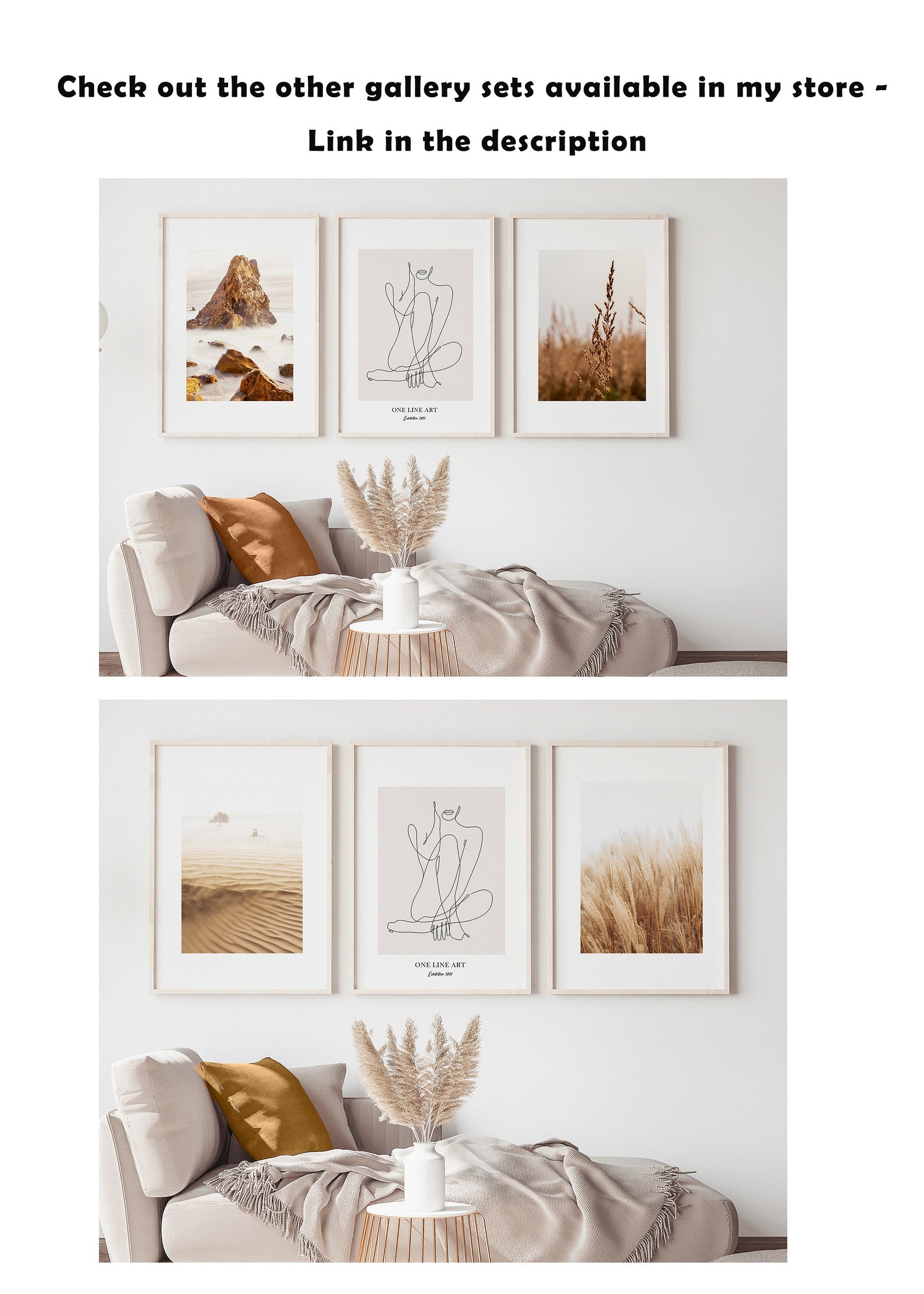 Boho Wall Decor Set Neutral Wall Art Earth Tone Decor - Etsy