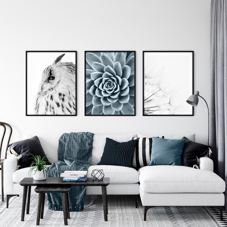 Blue Gallery Wall Set Nordic Art Minimalist Wall Art Blue - Etsy