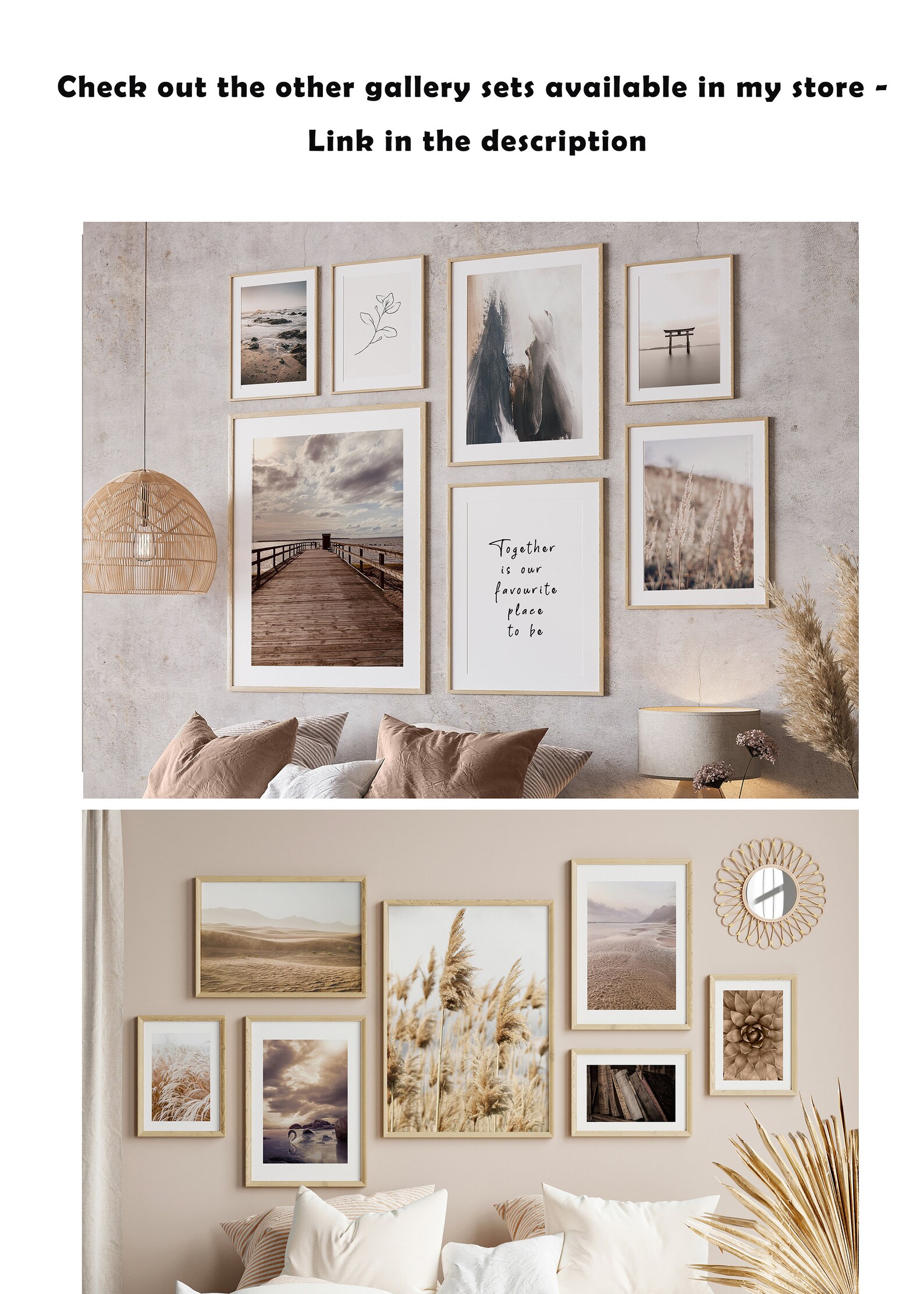 Boho Wall Decor Set Neutral Wall Art Earth Tone Decor - Etsy