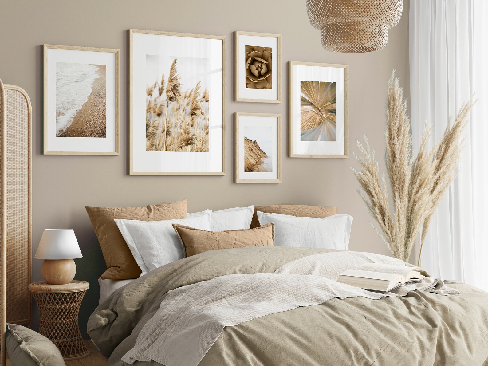 Boho Wall Decor Set Neutral Wall Art Earth Tone Decor - Etsy