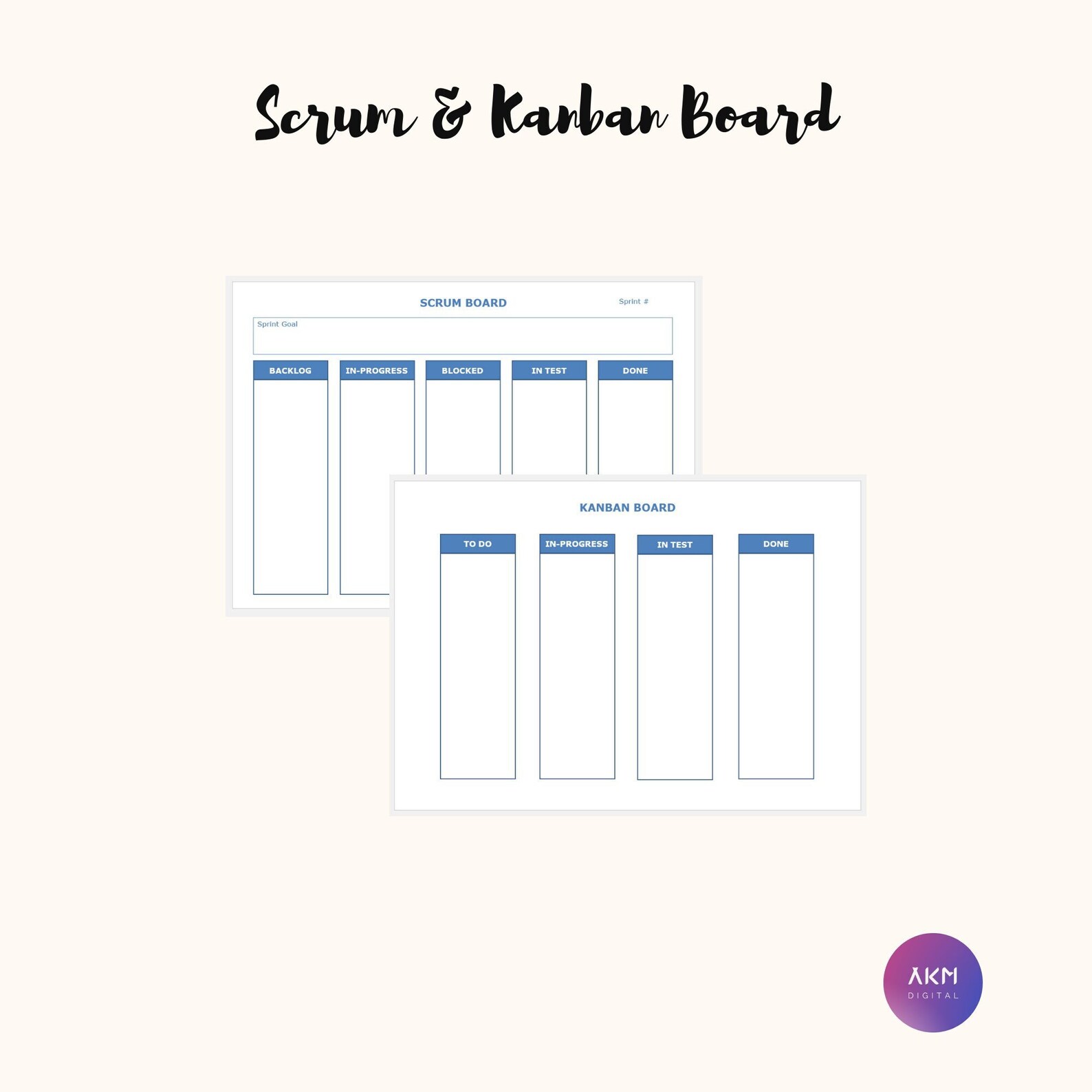 Printable Scrum & Kanban Boards - Printable Boards - Etsy