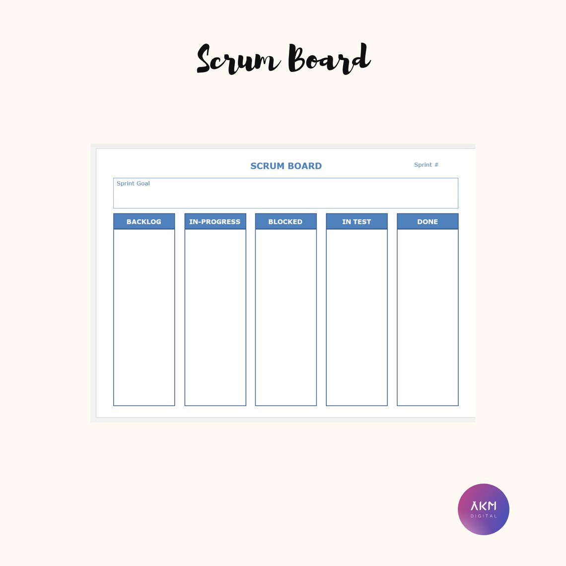 Printable Scrum & Kanban Boards - Printable Boards - Etsy