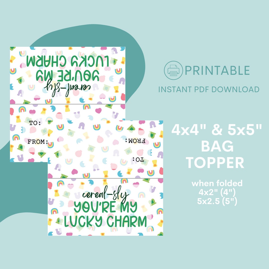 Cereal-sly You're My Lucky Charm | St. Patricks Day Tag | Cookie Tags ...