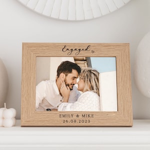 Engagement Gift Engaged Photo Frame Personalised Engaged Couple Gift ...
