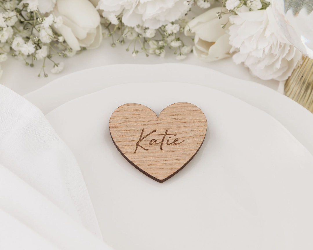 Wedding Place Names | Rustic Wooden Engraved Wedding Table Place Names ...